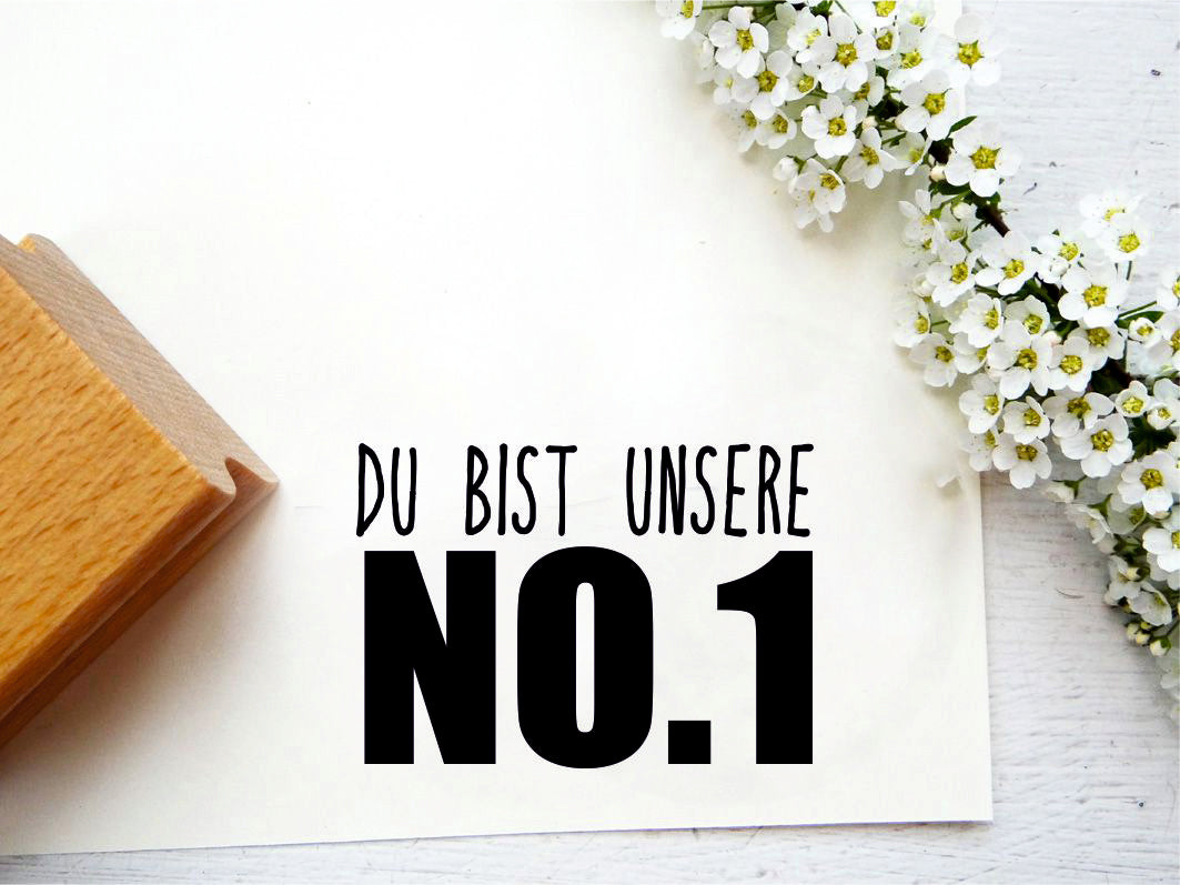 Stempeltext"Du bist unsere Nummer 1" – Schlüssel&Wort