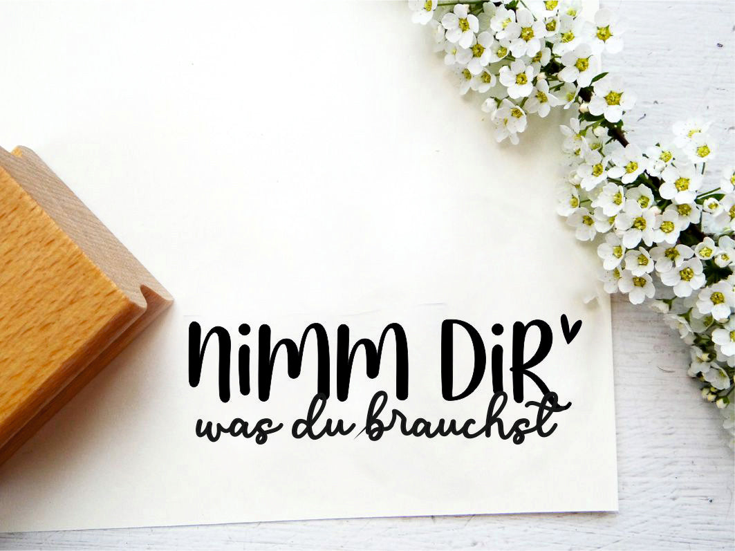 Stempeltext"nimm dir was du brauchst" – Schlüssel&Wort