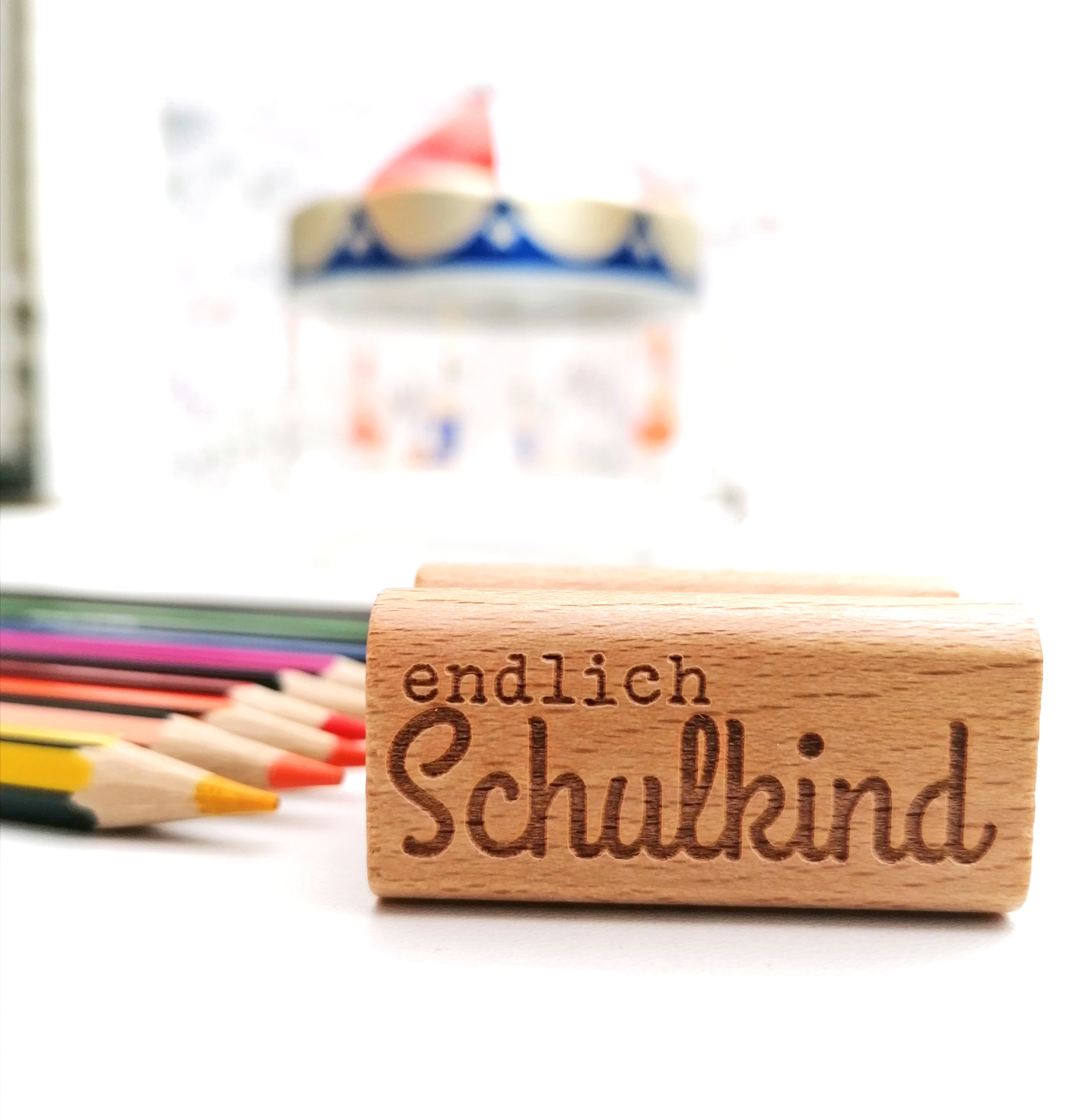 Stempel "endlich Schulkind" – Schlüssel&Wort